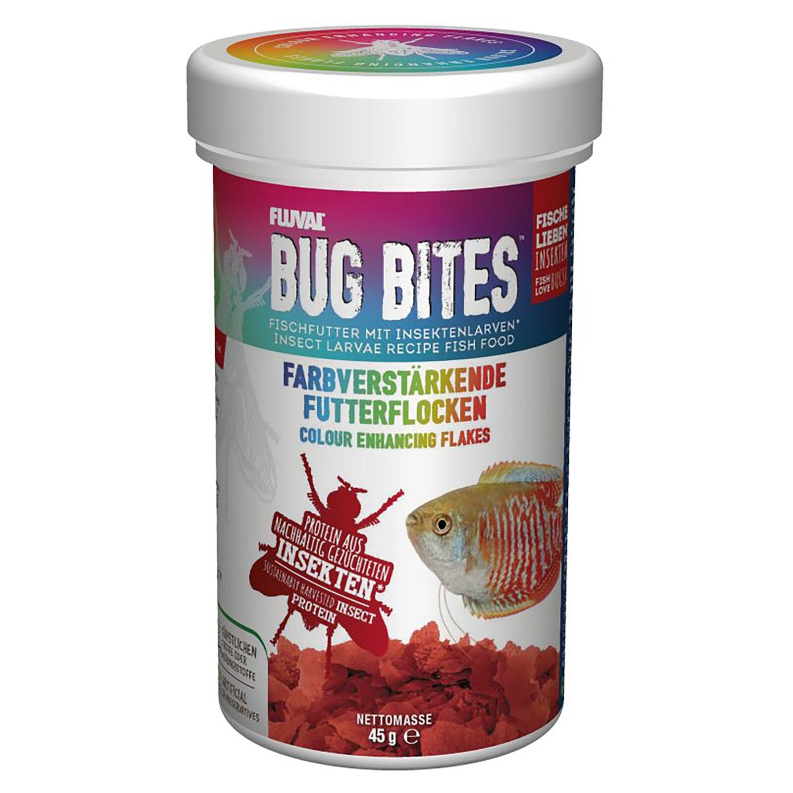 Fluval - Bug Bites Colour Enhanc.Flakes - 45 g | Aquasabi - Aquascaping ...